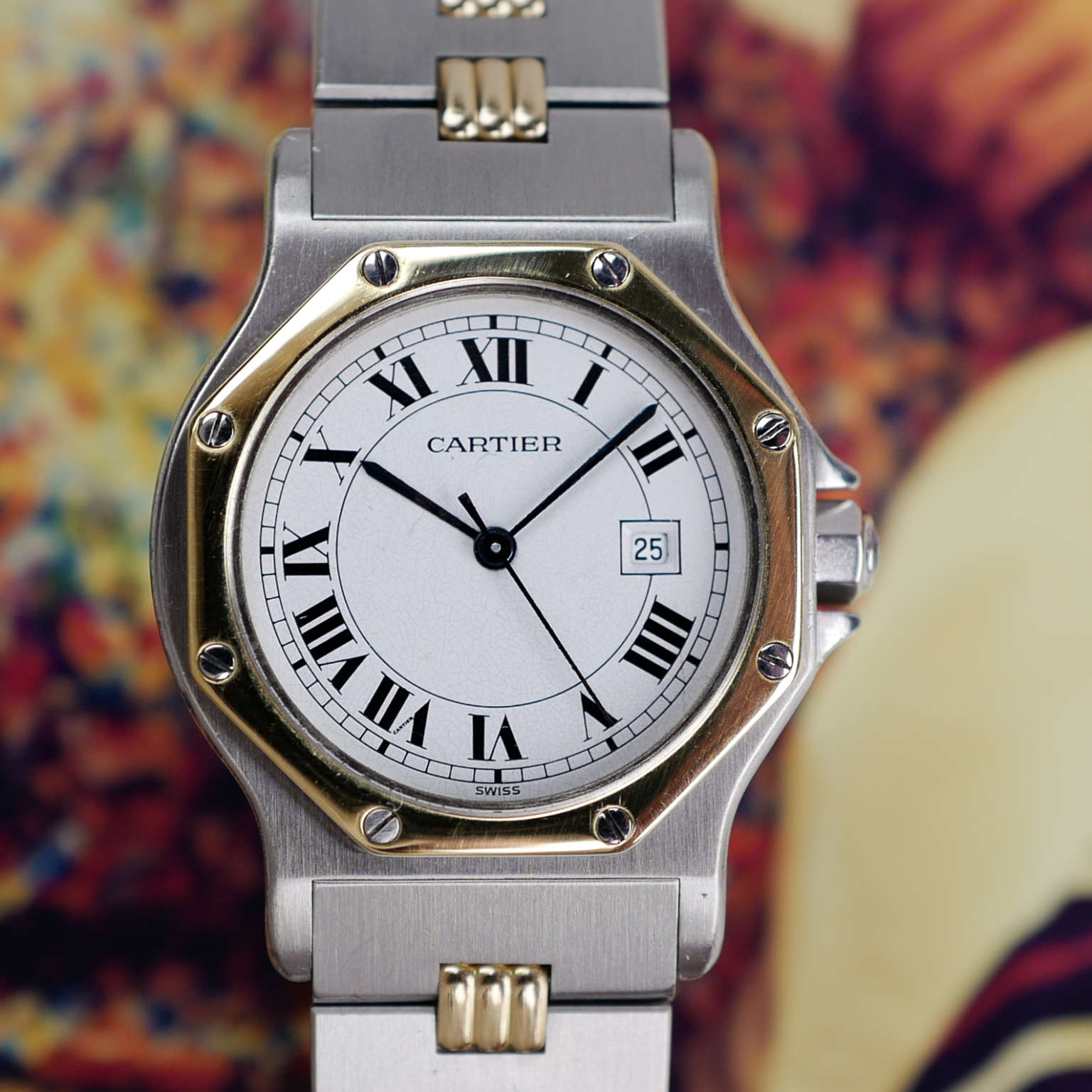 CARTIER Santos Octogonale Gordon "Grand Modèle" - Réf. 2966 vintage
