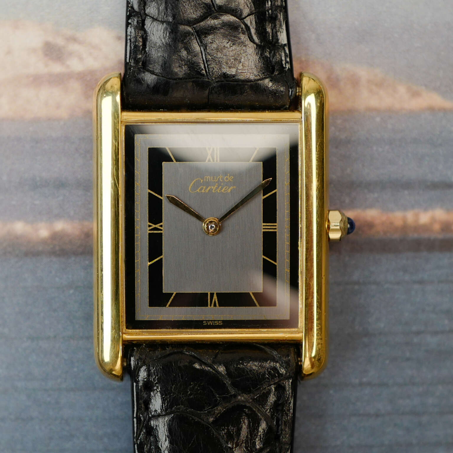 CARTIER Tank Must de Cartier GM • Noir Sectoriel (Vintage 1990)