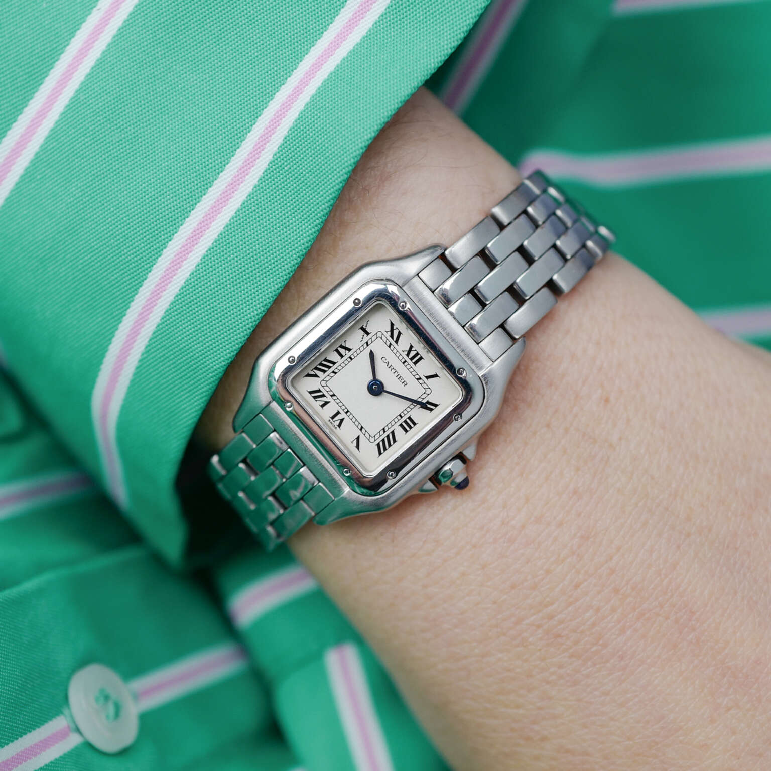 CARTIER Panthère "Petit modèle tout acier" femme (Vintage 1990)